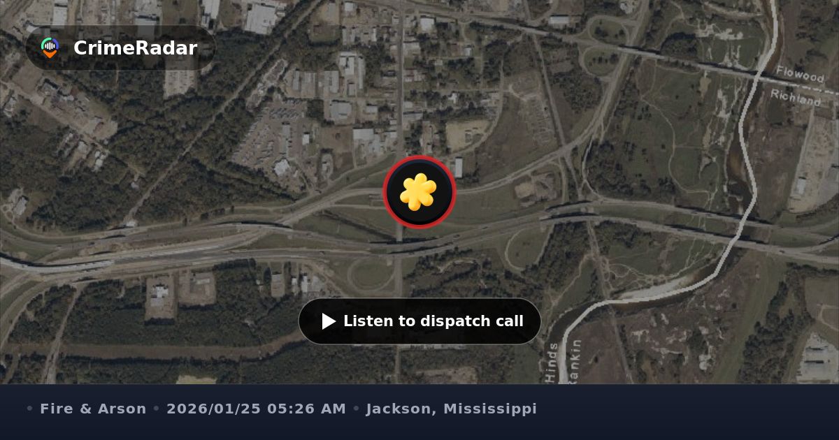 Truck fire near Ward's Wrecker Service, Jackson MS | CrimeRadar