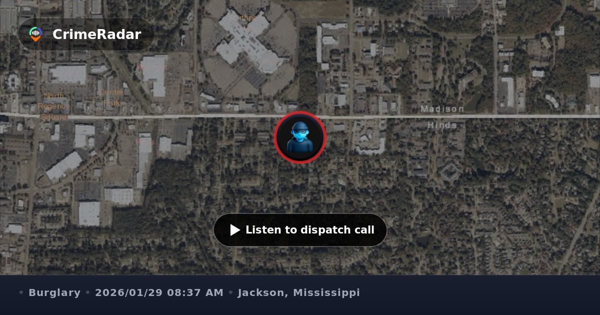 Alarm triggered at home near North Lake Drive, Jackson MS | CrimeRadar