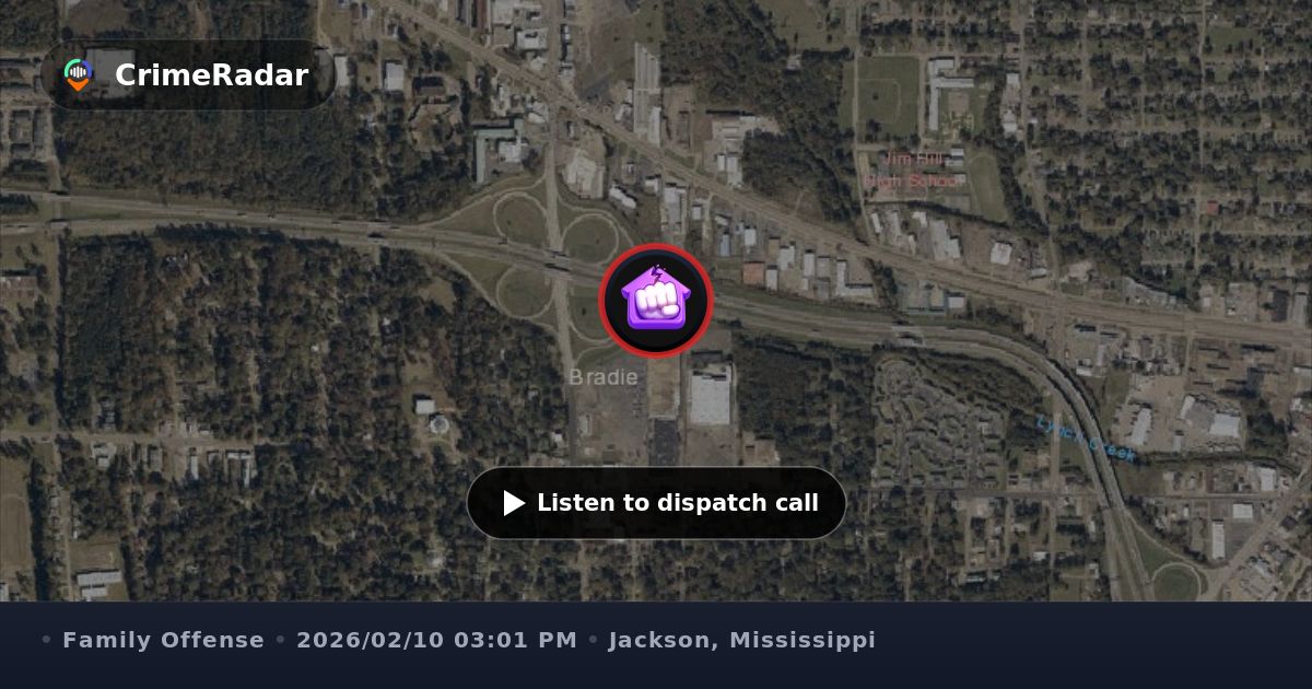 Domestic dispute with property damage at home, Jackson MS | CrimeRadar
