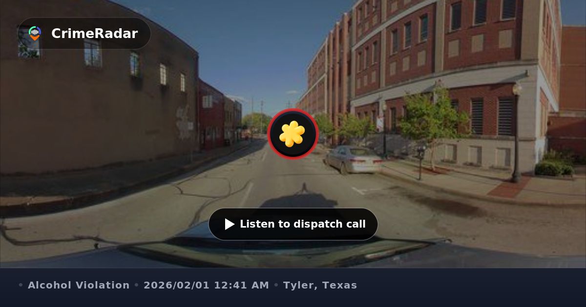 Possible DUI processing at local jail, Tyler TX | CrimeRadar
