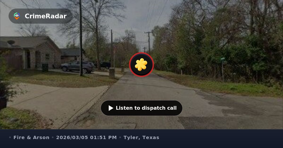 Downed power line sparking ground fire at intersection, Tyler TX ...