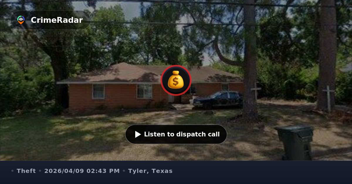 Wallet theft reported at West Fourth Street home, Tyler TX | CrimeRadar