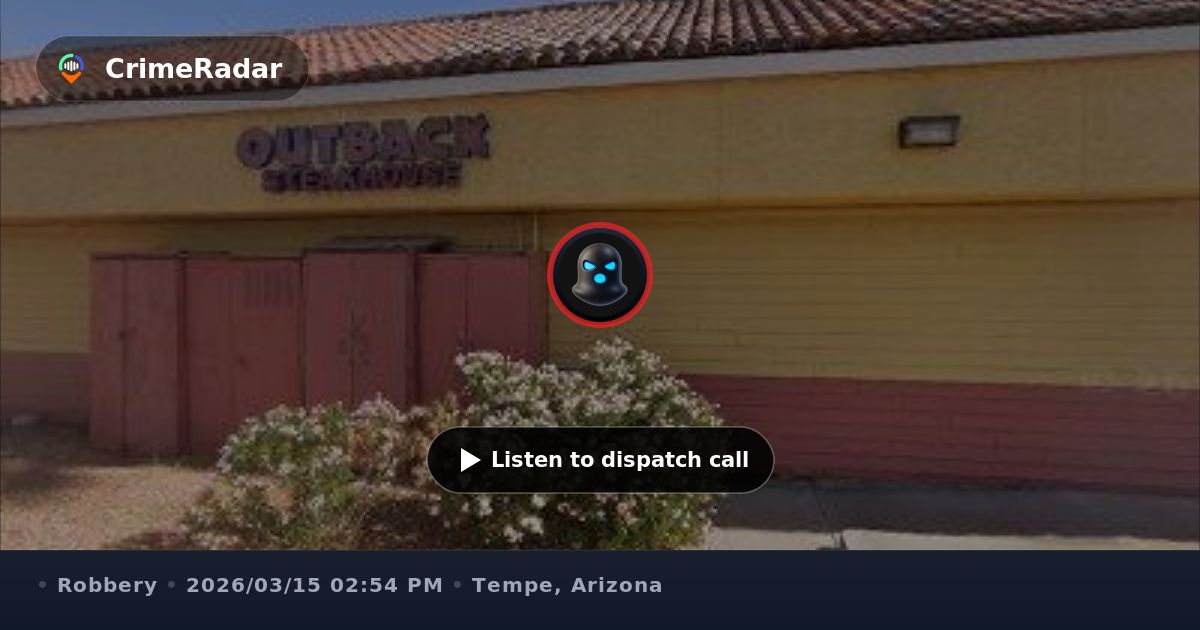 Armed robbery alarm at restaurant on East Southern, Tempe AZ | CrimeRadar
