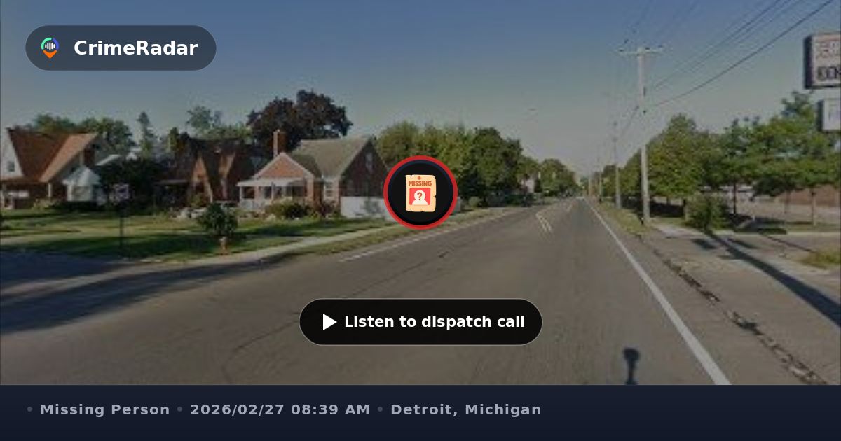 Elderly man reported missing from Penrod Street, Detroit MI | CrimeRadar