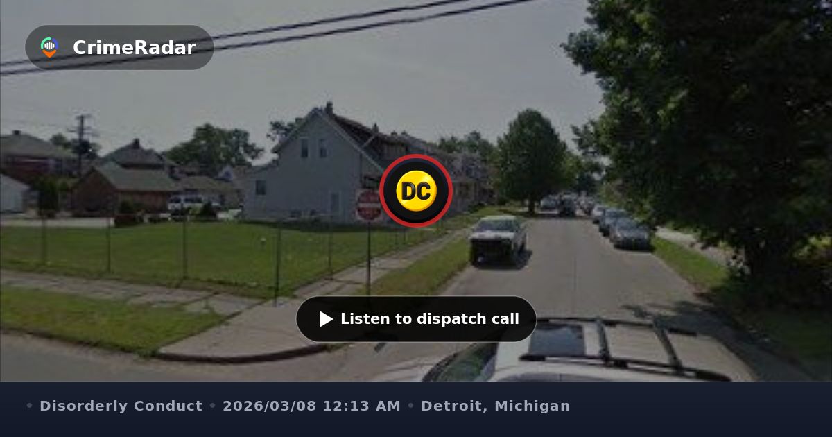 Intoxicated couple arguing at Springwells address, Detroit MI | CrimeRadar