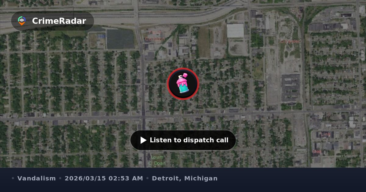 Windows broken in property damage incident, Detroit MI | CrimeRadar