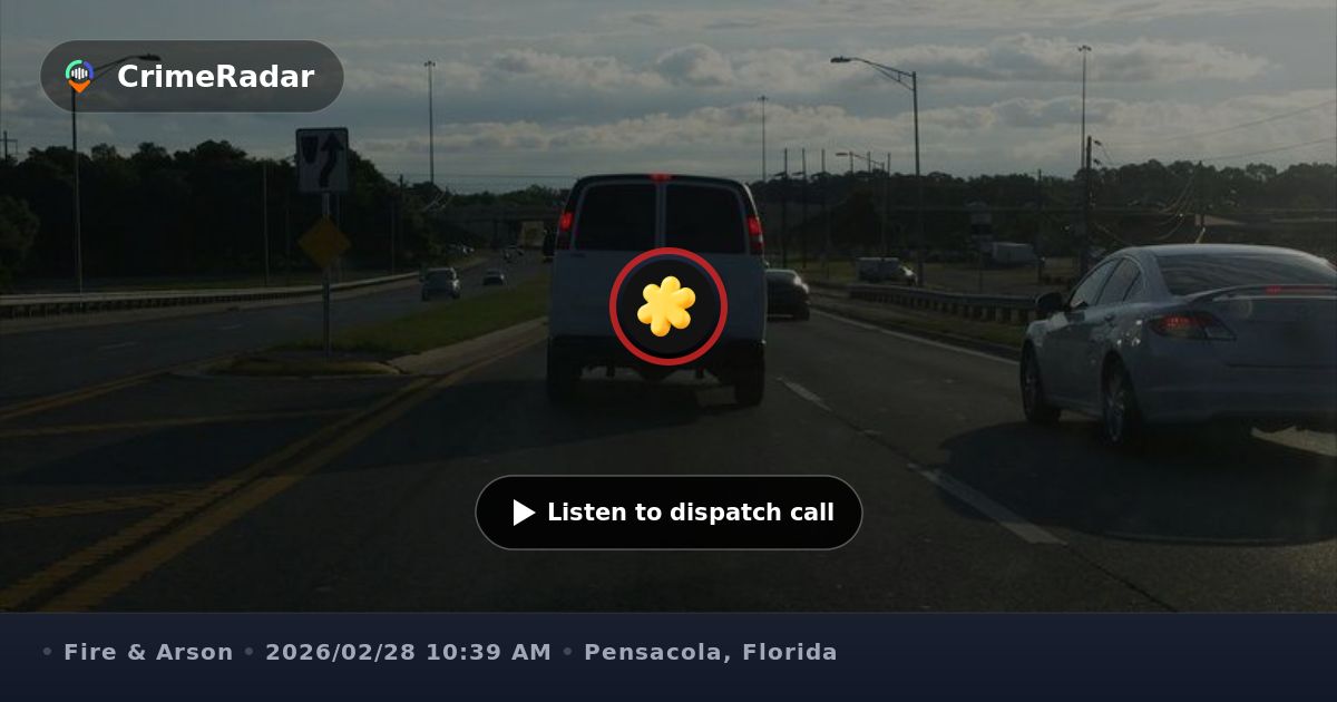 Vehicle fire on I-110 near Fairfield exit, Pensacola FL | CrimeRadar