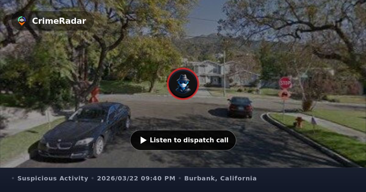 Man looking through windows with a flashlight, Burbank CA | CrimeRadar