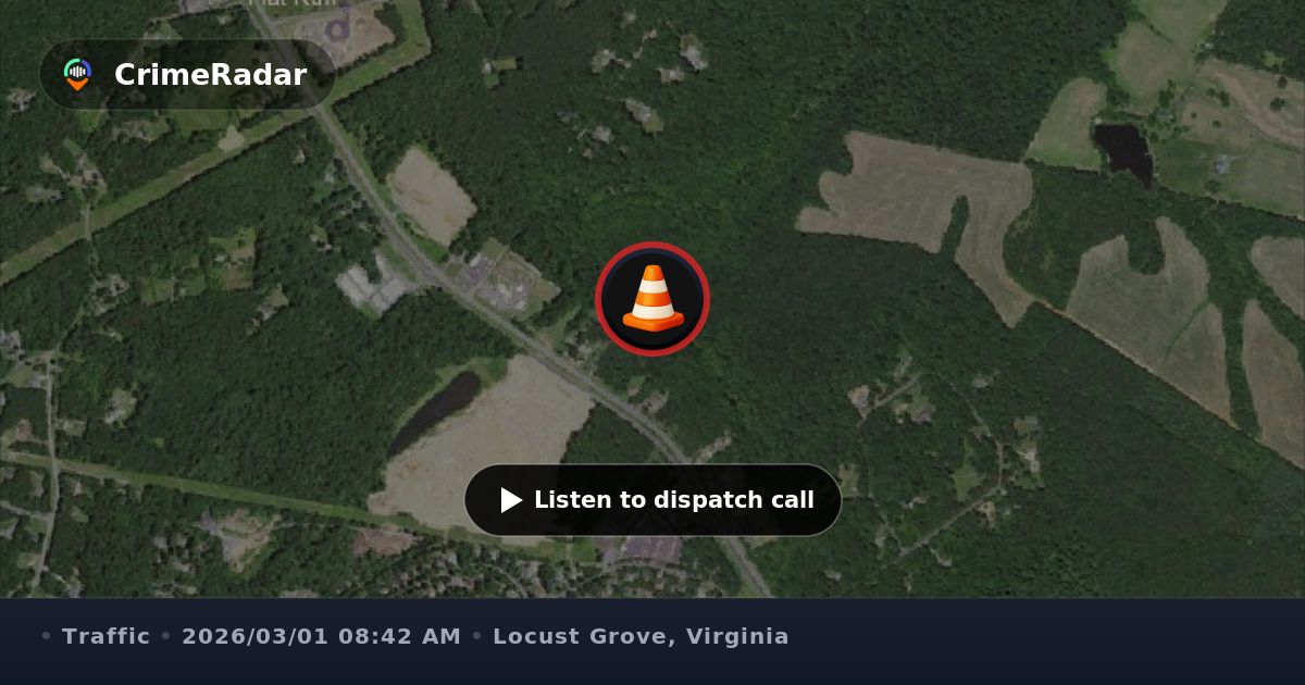 Motorcycle crash into tree with injuries, Locust Grove VA | CrimeRadar