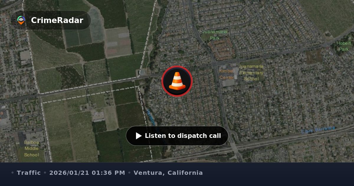 Vehicle blocking Kimball Rd off-ramp in Ventura, Ventura CA | CrimeRadar