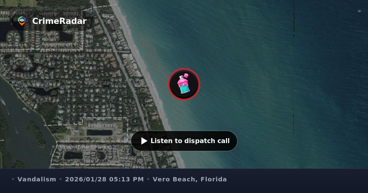 Officer investigates vandalism near Turtle Trail Beach, Vero Beach FL ...
