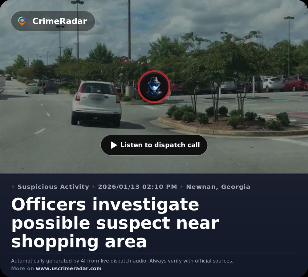 Officers investigate possible suspect near shopping area, Newnan GA ...