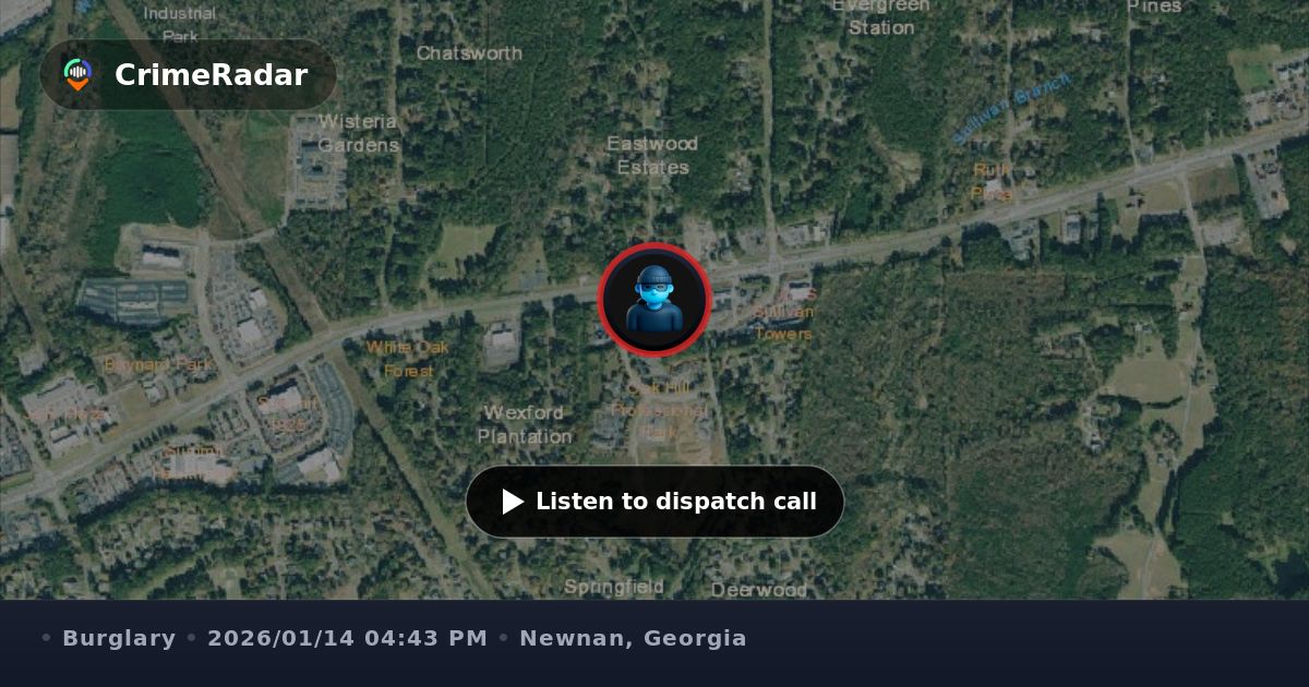 Alarm triggers at bank on Oak Hill Blvd, Newnan GA | CrimeRadar