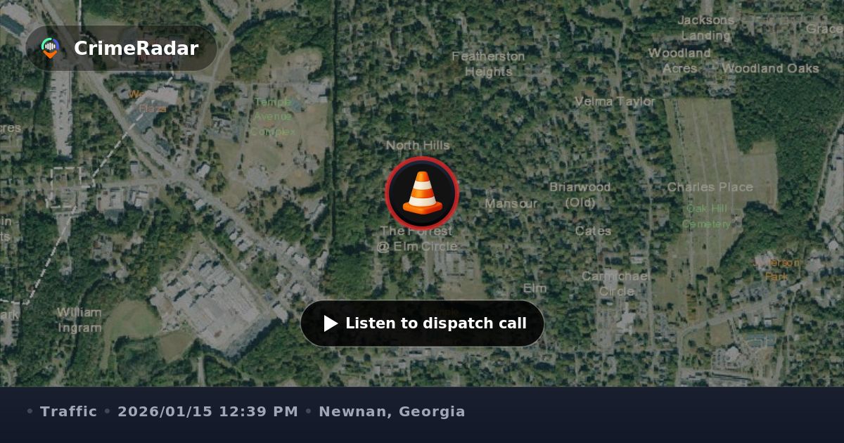 Minor traffic incident near Temple Ave, Newnan GA | CrimeRadar