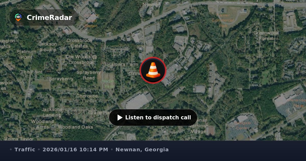 Traffic stop near Main St involving two vehicles, Newnan GA | CrimeRadar