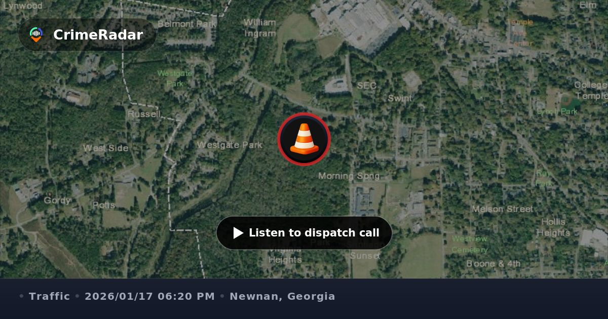 Traffic stop near Fairhaven Dr and Fourth St, Newnan GA | CrimeRadar