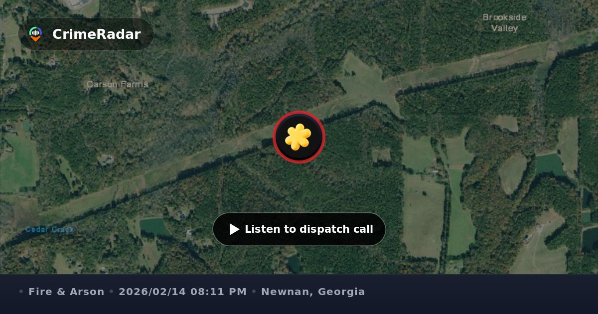 Woods and grass fire on Happy Valley Circle, Newnan GA | CrimeRadar