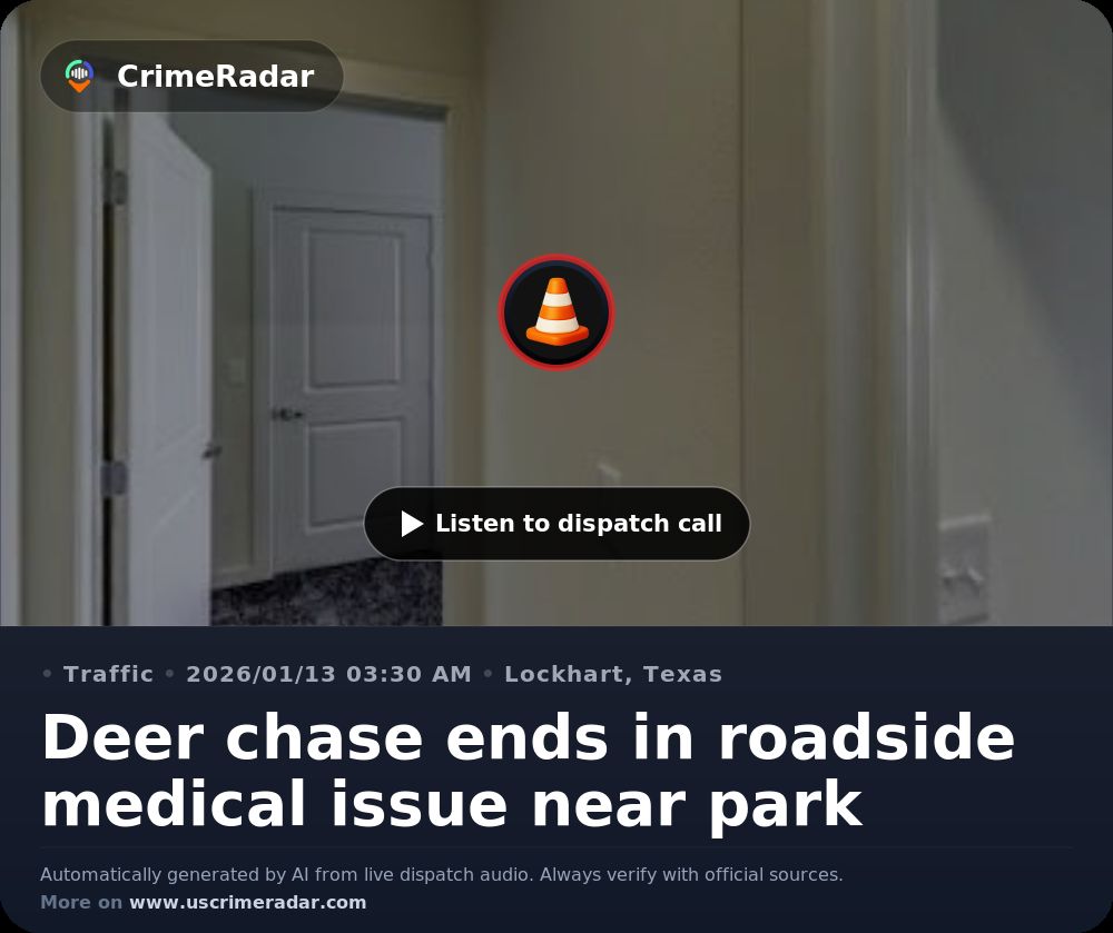 Deer chase ends in roadside medical issue near park, Lockhart TX ...