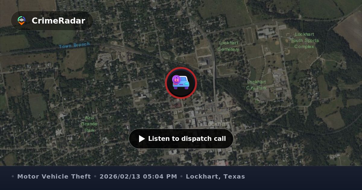 Pickup truck reported stolen from parking area, Lockhart TX | CrimeRadar