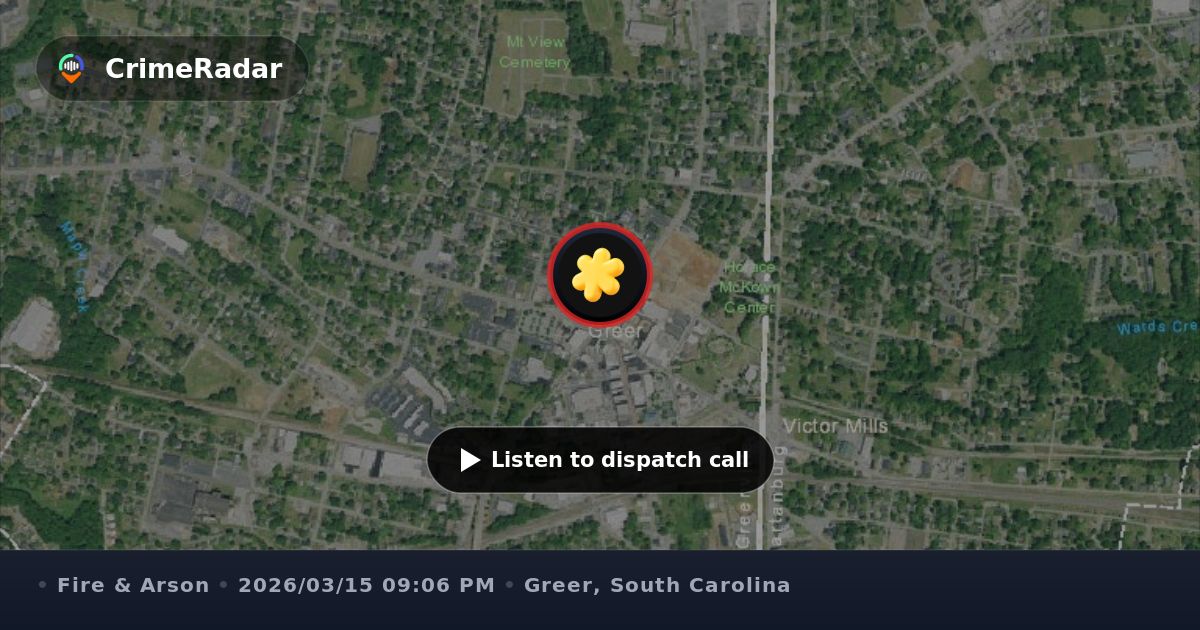 Apartment building fire with heavy smoke, Greer SC | CrimeRadar