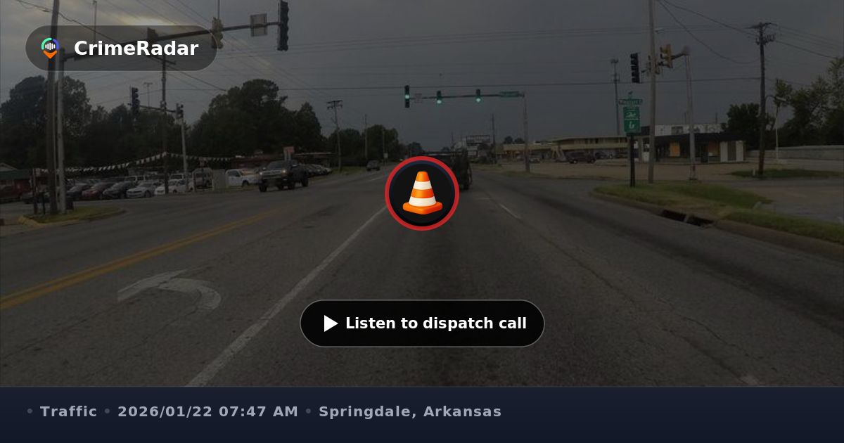 Officer checks stalled car near Pleasant and Sunset, Springdale AR ...