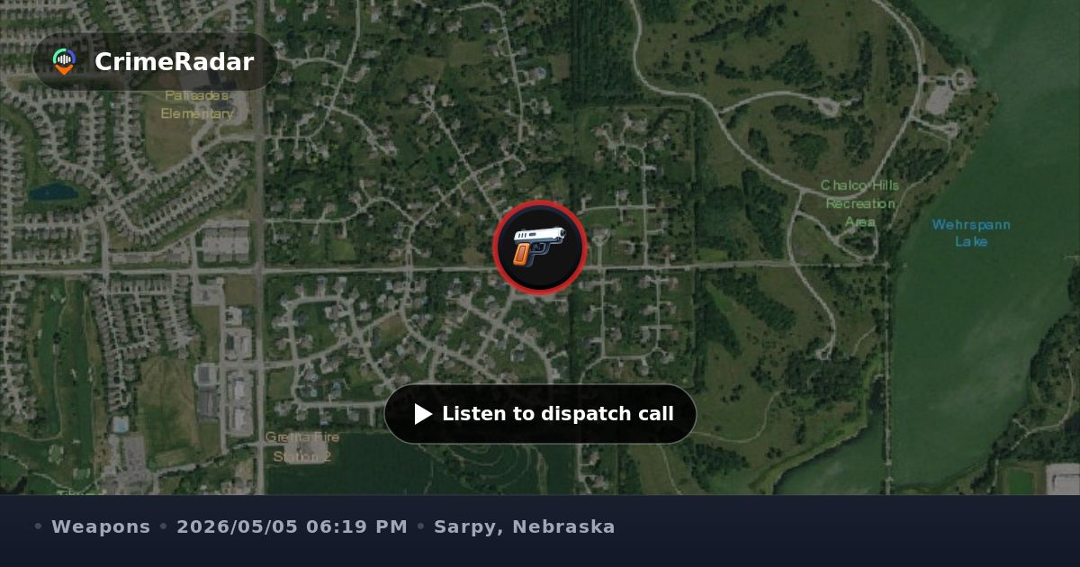 Reported self-inflicted gunshot wound; firearm secured, Sarpy County NE ...
