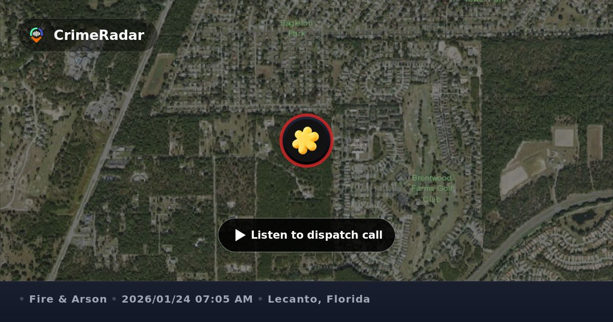 Fire crews respond to blaze near Brentwood Circle, Lecanto FL | CrimeRadar