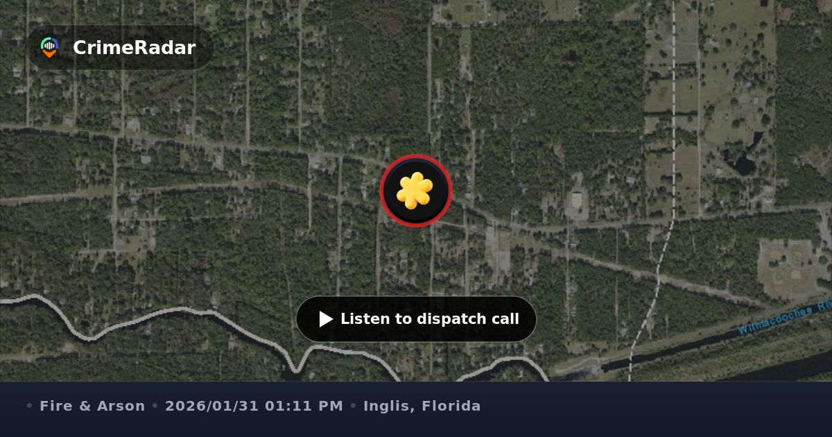 Fire crews control blaze near Edwards Ct marsh, Inglis FL | CrimeRadar