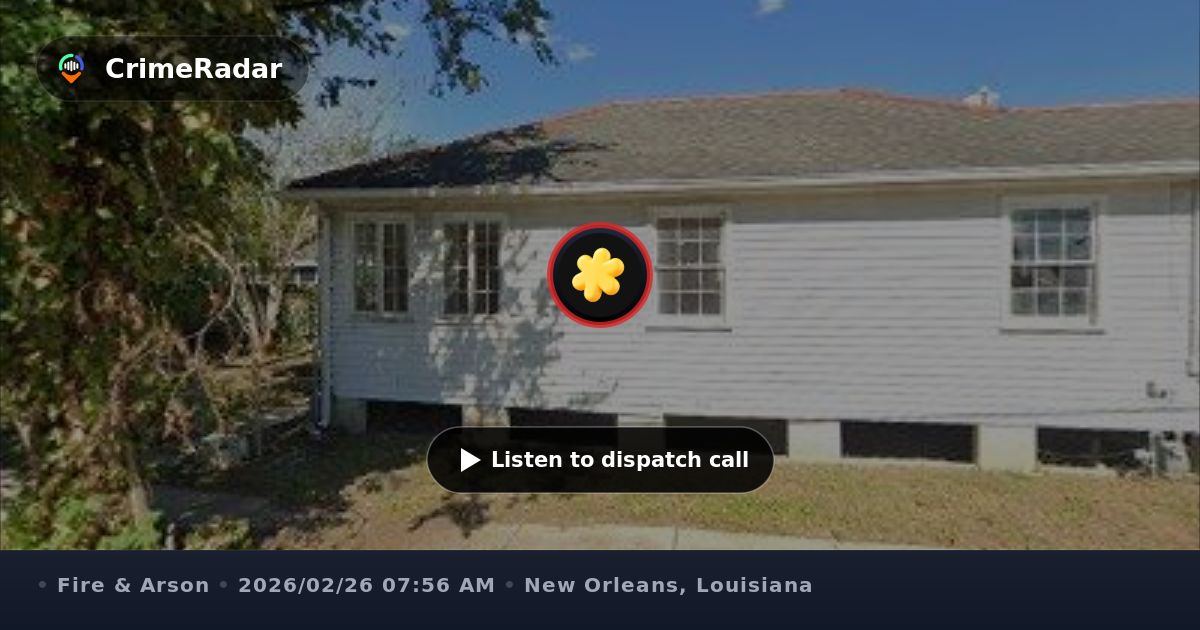 Fire reported at home on Mandeville Street, New Orleans LA | CrimeRadar