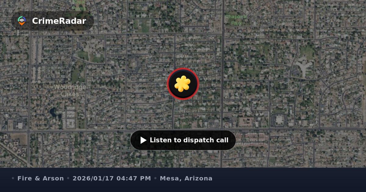 Possible residential fire alarm near Evergreen St, Mesa AZ | CrimeRadar