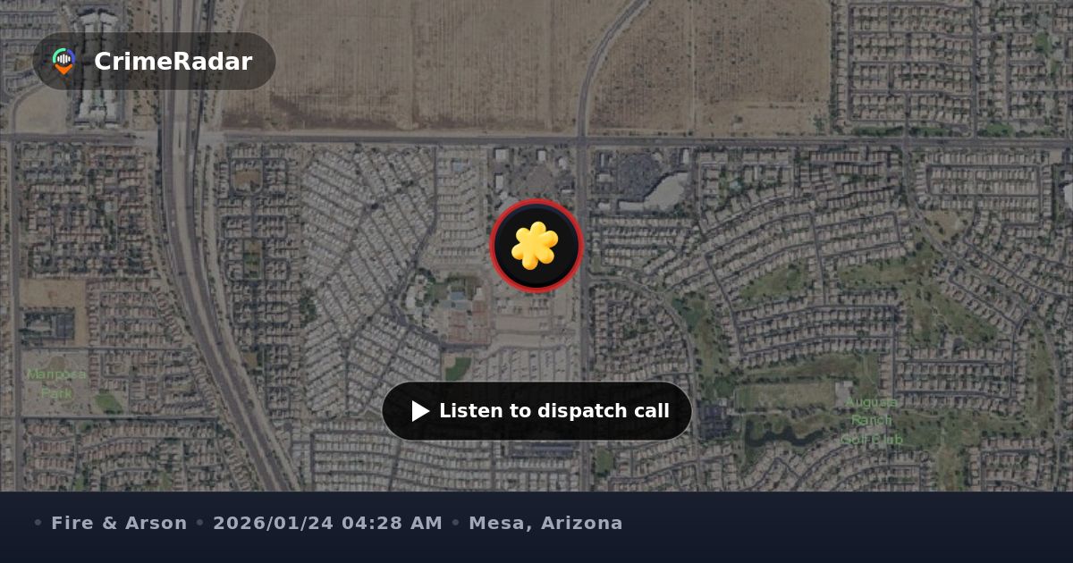 Fire crews manage apartment fire near Lindner Ave, Mesa AZ | CrimeRadar