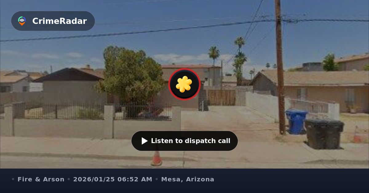 Residential fire alarm near West Ninth Street, Mesa AZ | CrimeRadar