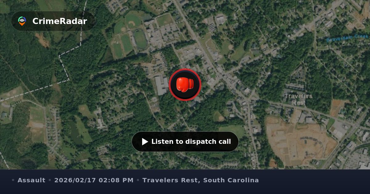 Police and fire respond to assault at home, Travelers Rest SC | CrimeRadar