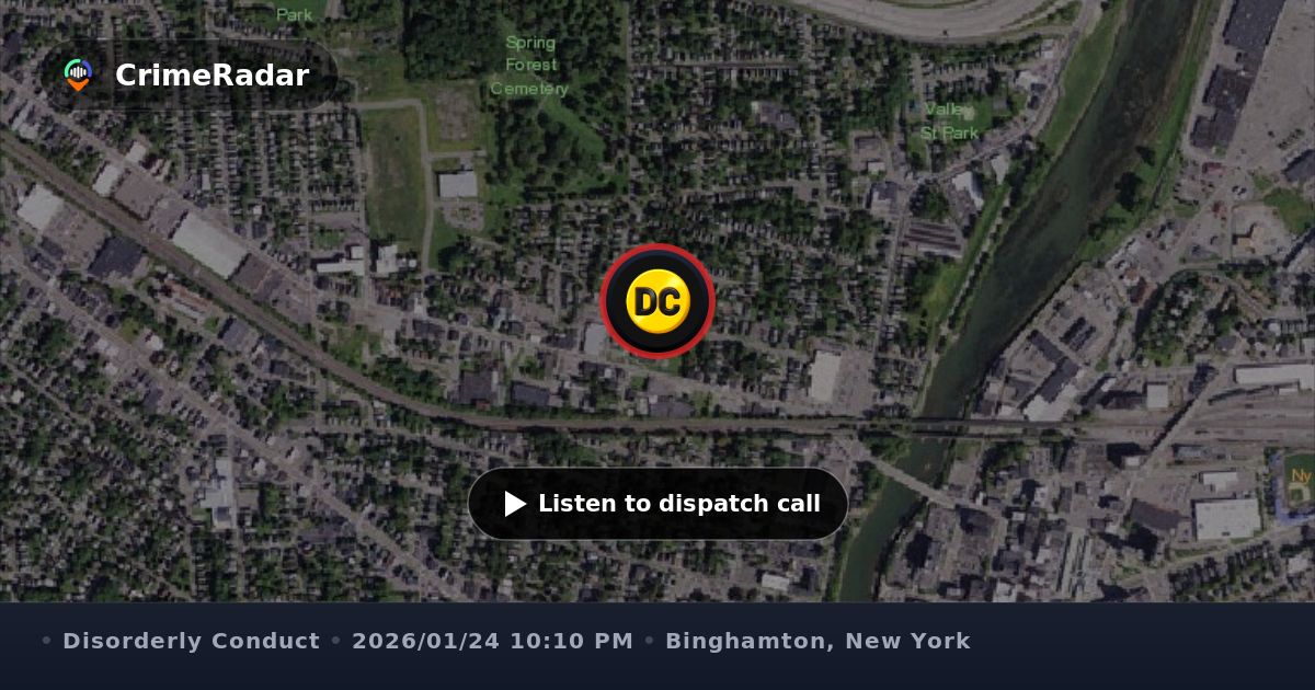 Music disturbance reported near Murray St, Binghamton NY | CrimeRadar