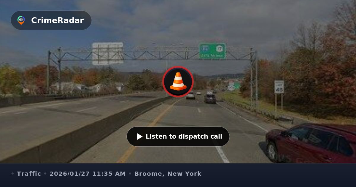 Vehicle leaves roadway near NY 201 ramp, Broome County NY | CrimeRadar