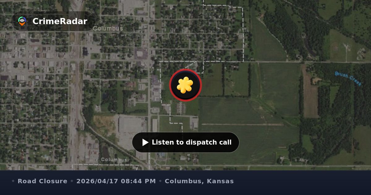 Flooded road at Cherry Creek blocks traffic, Columbus KS | CrimeRadar
