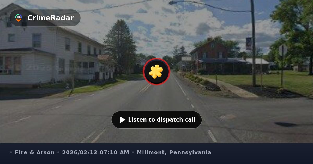 Active structure fire with compromised floor, Millmont PA | CrimeRadar