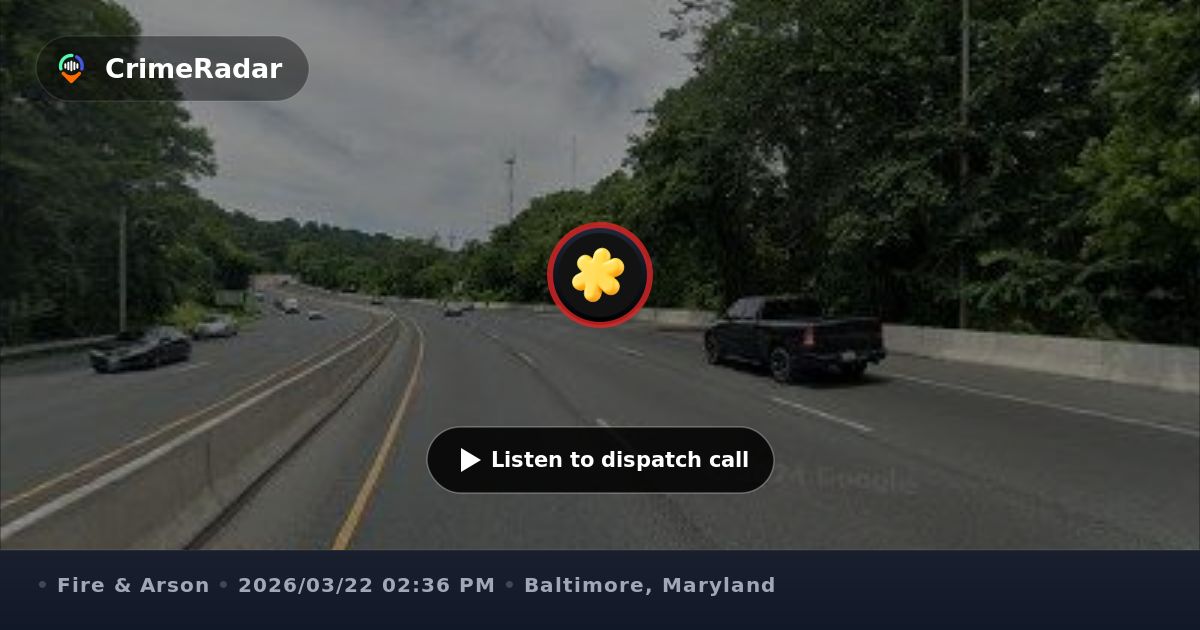 Vehicle fire on I-83 northbound at 28th Street, Baltimore MD | CrimeRadar