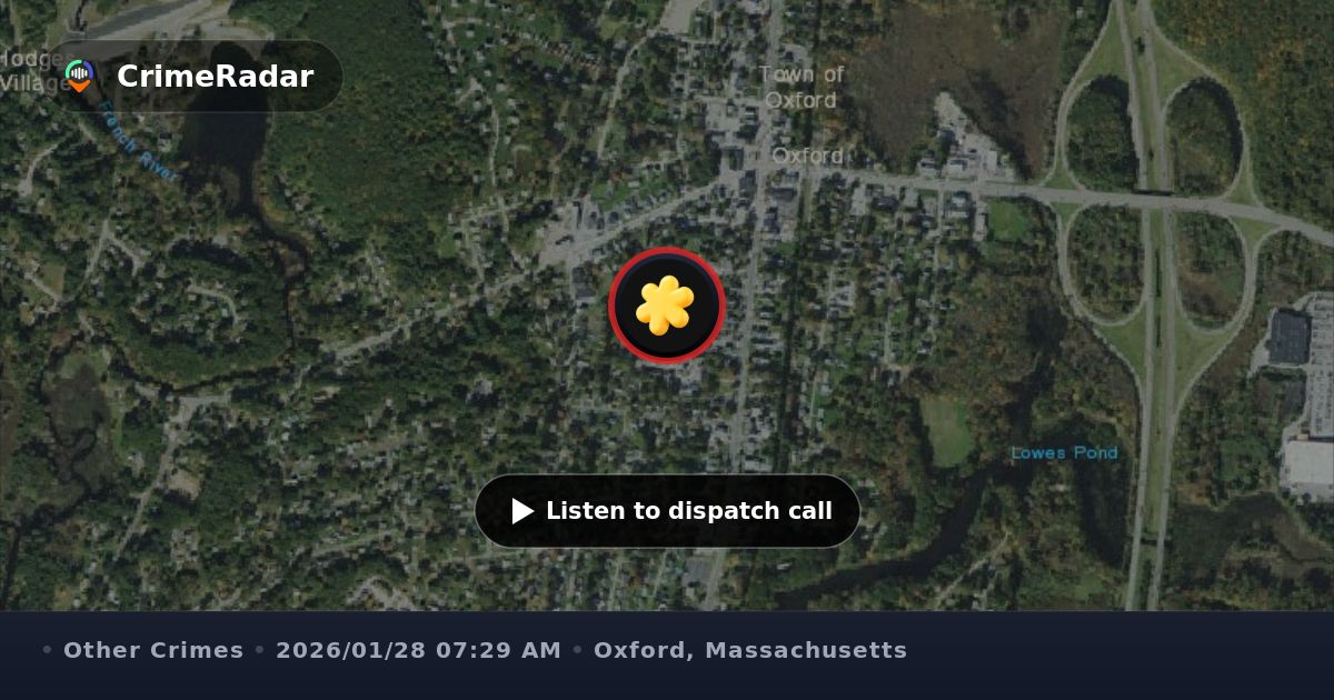 Possible illegal dumping near Pond St property, Oxford MA | CrimeRadar
