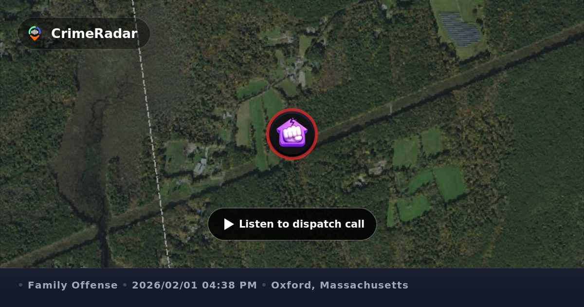 Officers respond to reported assault on McIntyre Rd, Oxford MA | CrimeRadar