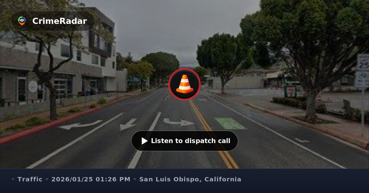 Traffic hazard on Highway 101 near Monterey St, San Luis Obispo CA ...