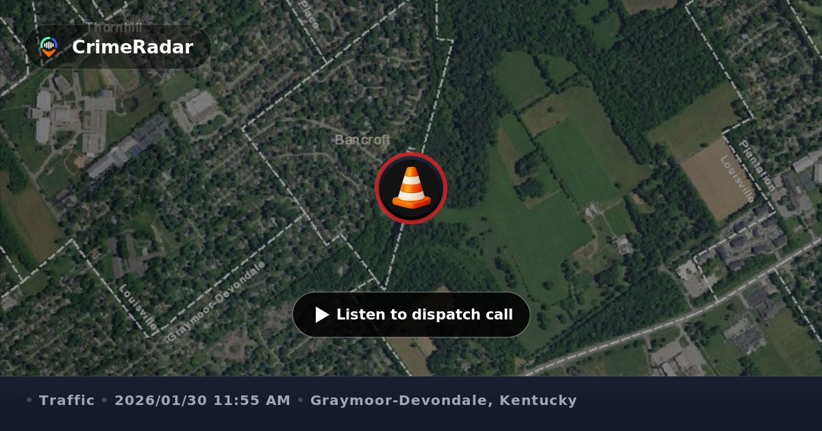 White SUV strikes stop sign on Boxwood Road, Graymoor Devondale KY ...