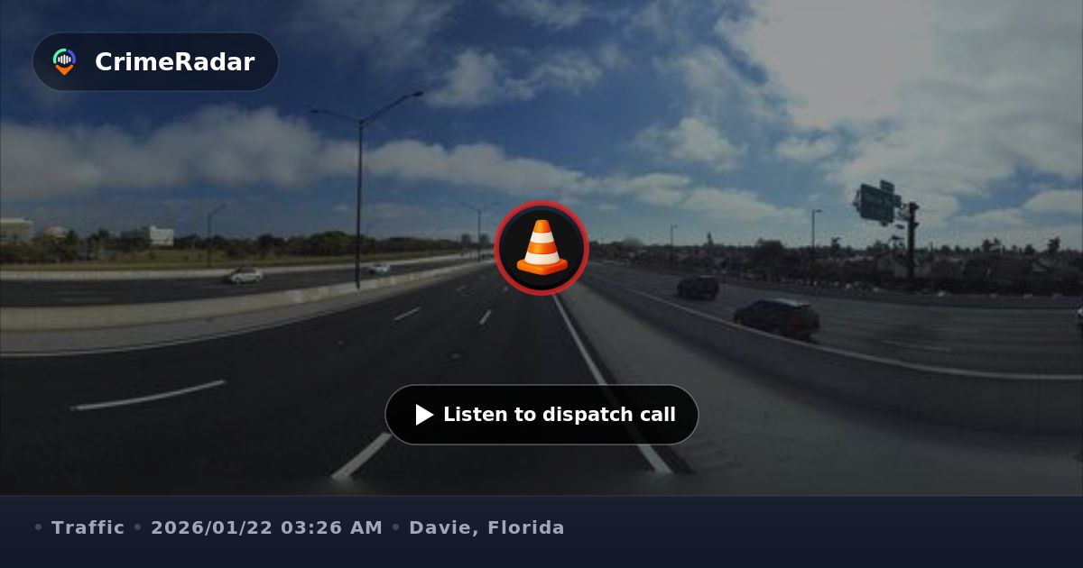 Single-vehicle crash on I-595 near University Drive, Davie FL | CrimeRadar