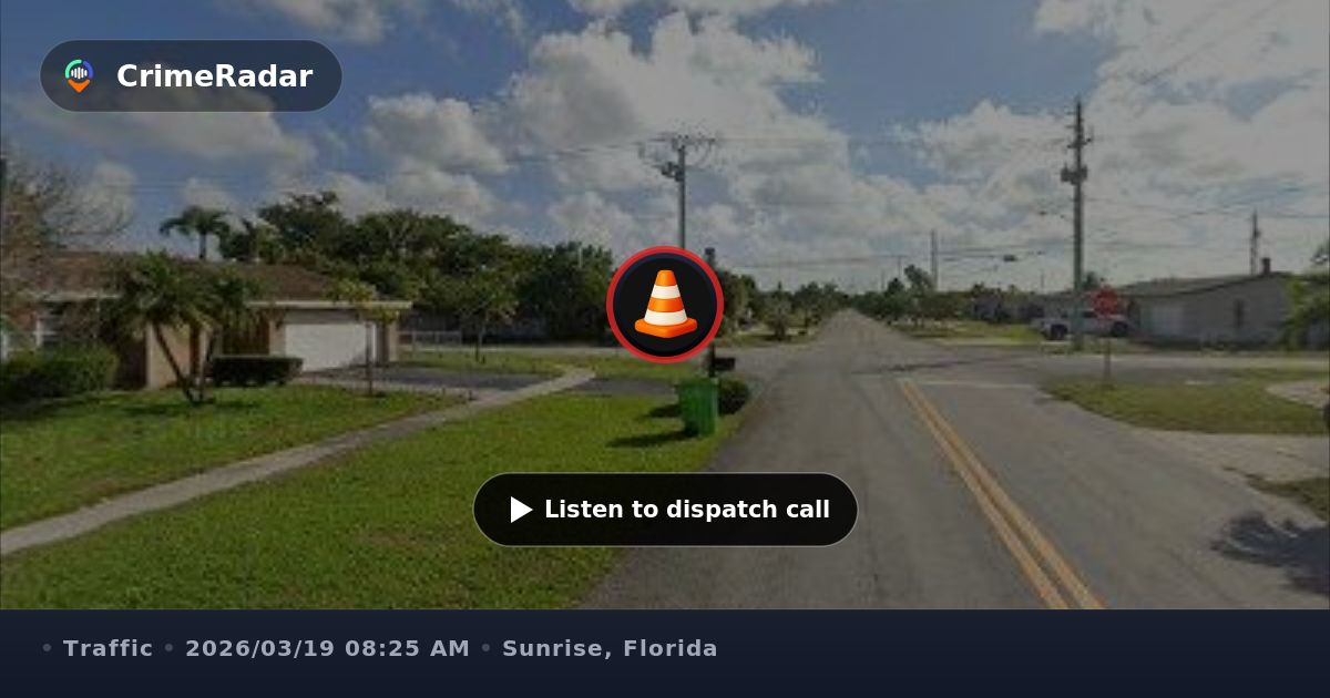 Motorcycle, pedestrian and car crash with injuries, Sunrise FL | CrimeRadar