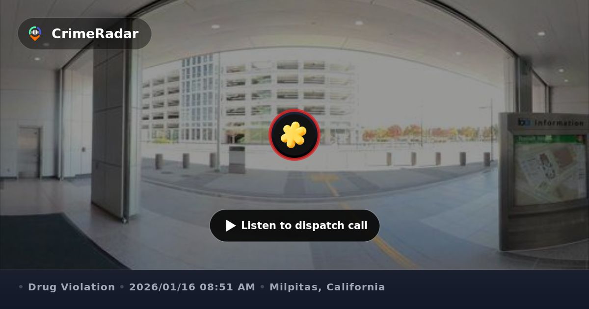 Medical aid for possible drug incident near BART, Milpitas CA | CrimeRadar