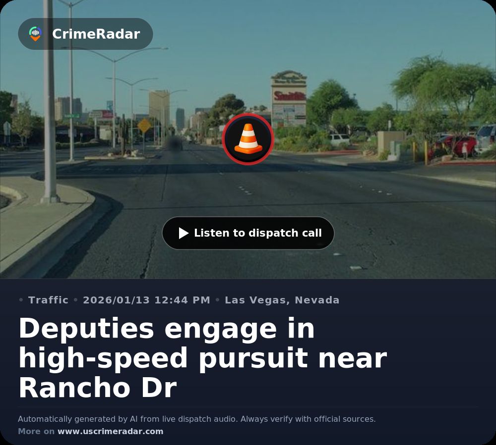 Deputies engage in high-speed pursuit near Rancho Dr, Las Vegas NV ...