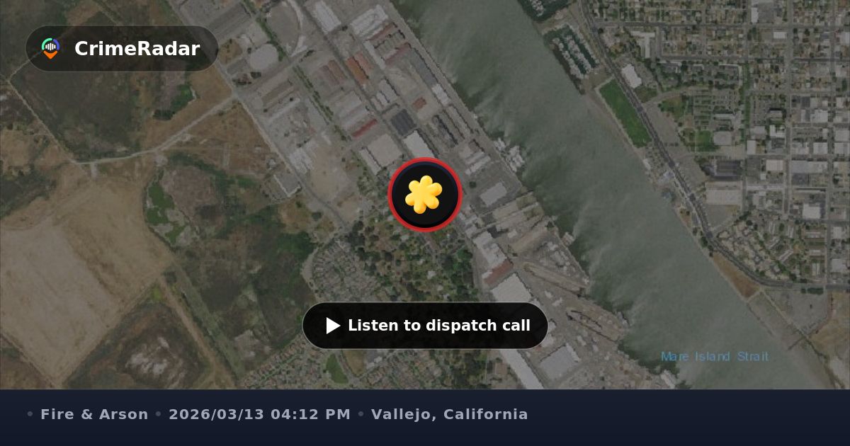Mutual aid dock fire near Mare Island, Vallejo CA | CrimeRadar
