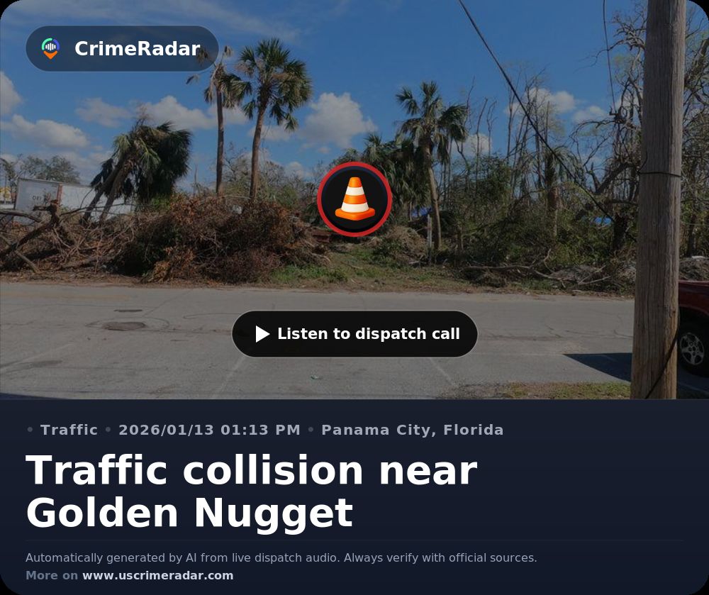 Traffic collision near Golden Nugget, Panama City FL | CrimeRadar