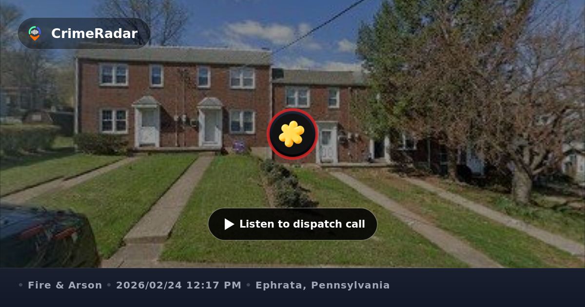 House fire reported on East Walnut Street, Ephrata PA | CrimeRadar