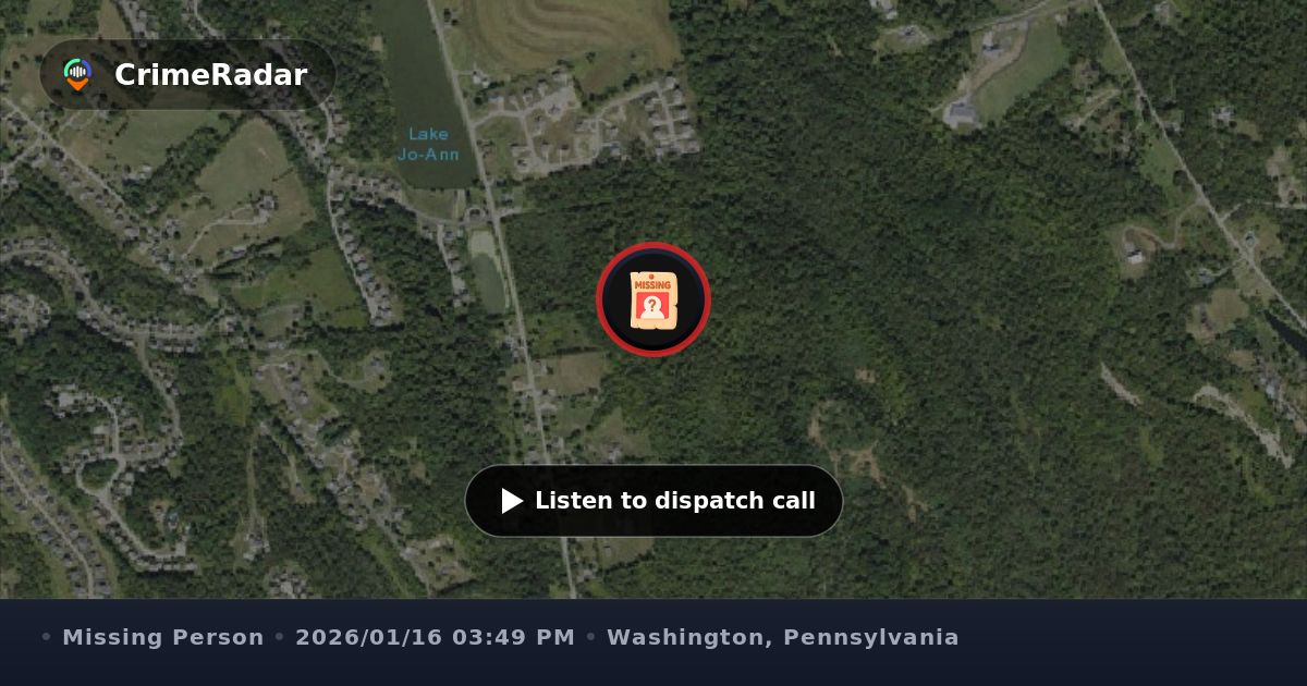 Search for missing teen near Venetia Rd, Washington County PA | CrimeRadar